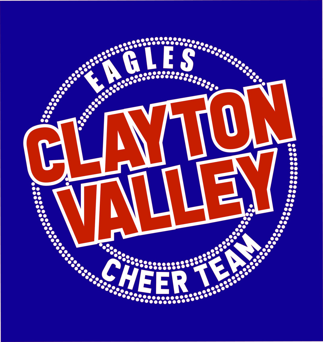 Royal Blue Rhinestone & Glitter CLAYTON VALLEY Cheer Team – Mack Gauge ...